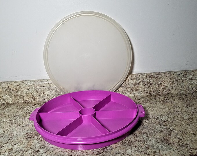 Tupperware 405 Purple Divided Party Susan Vegetable Relish - Etsy