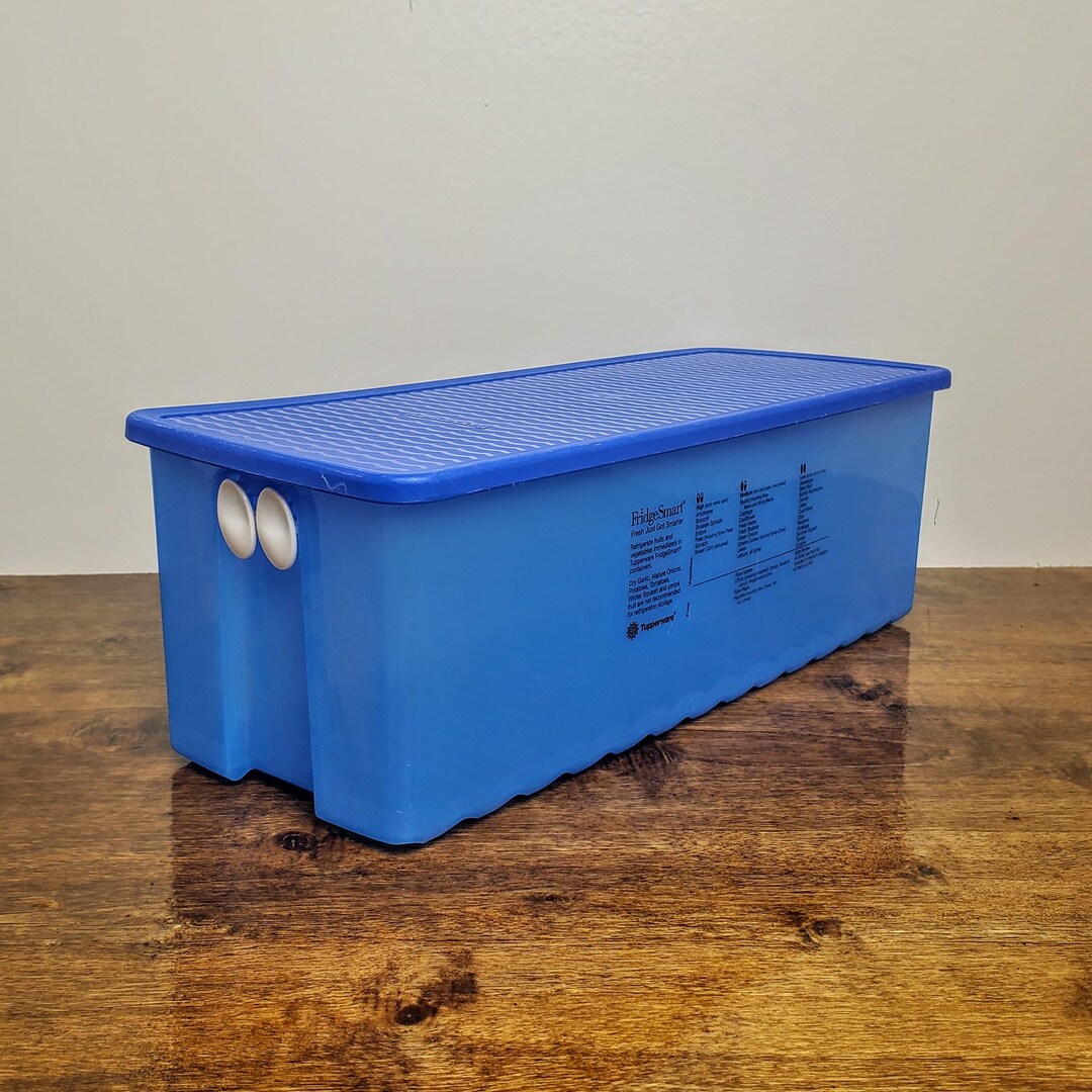 Tupperware Fridge Smart Dual Vent 19 Cup 3995 Container Blue Lid 3996 ...