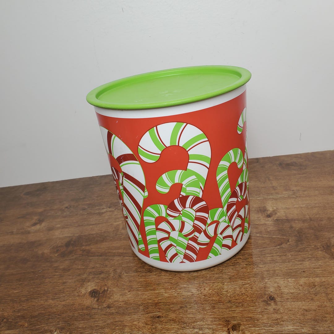 Tupperware LARGE Flour Canister One Touch D 2416 Red With Green Seal - Etsy