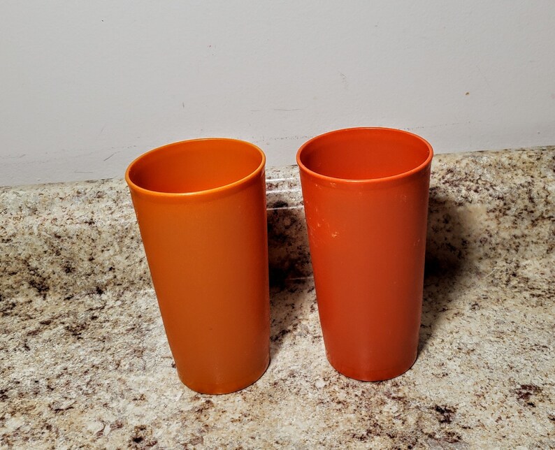 Vintage Tupperware Retro Orange Tumblers 873 - Etsy