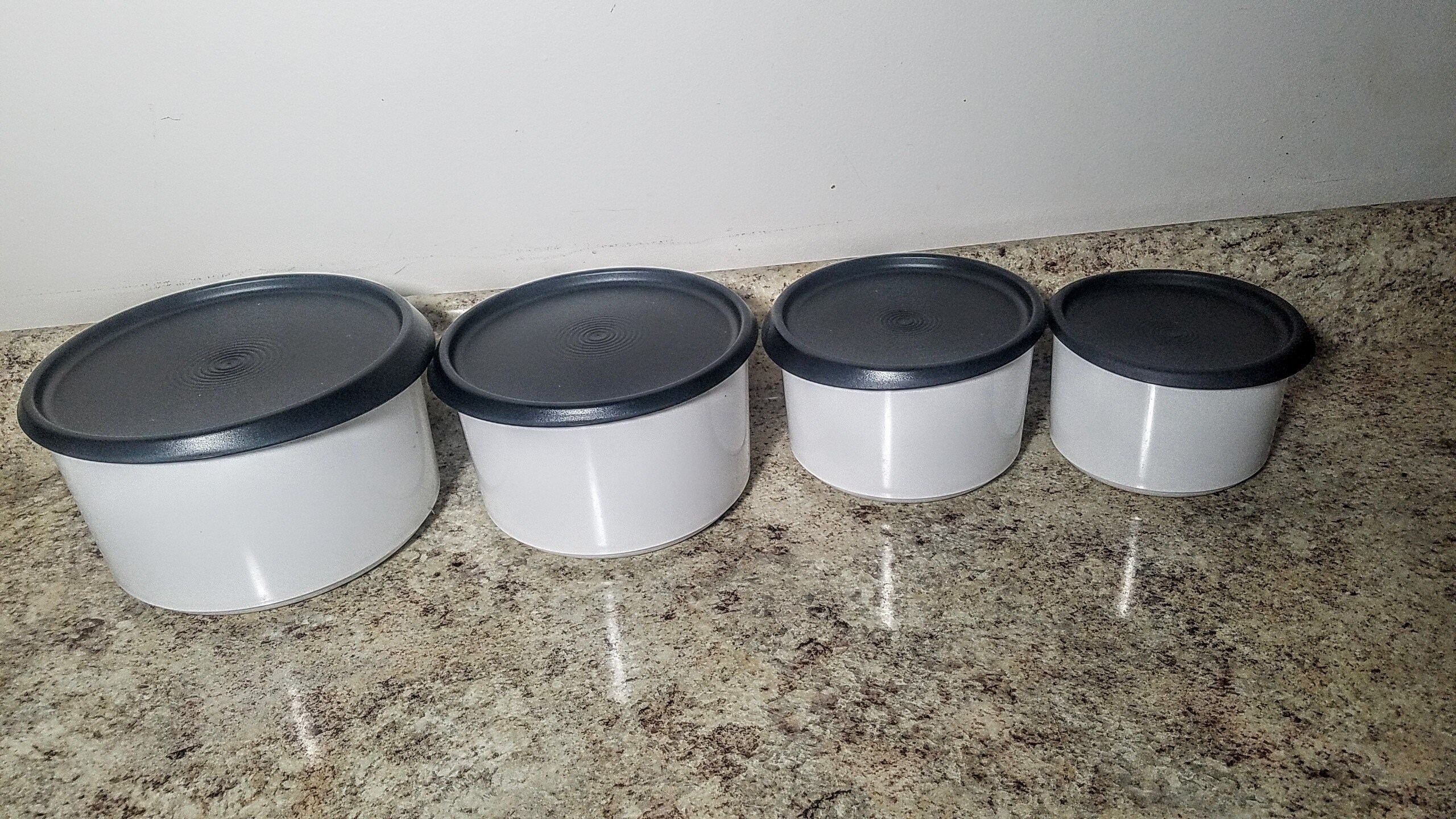 Tupperware Toppers Set 4 Stacking Canisters White W/ One Touch - Etsy