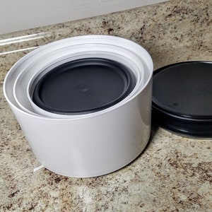 Tupperware Toppers Set 4 Stacking Canisters White W/ One Touch - Etsy