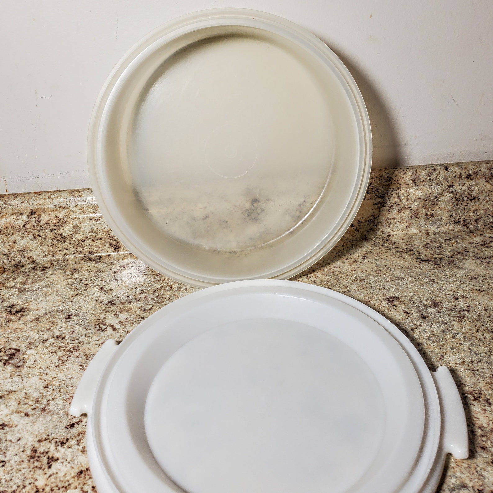Vintage Tupperware Pie Keeper Taker Carrier 719 White 2 Pieces - Etsy