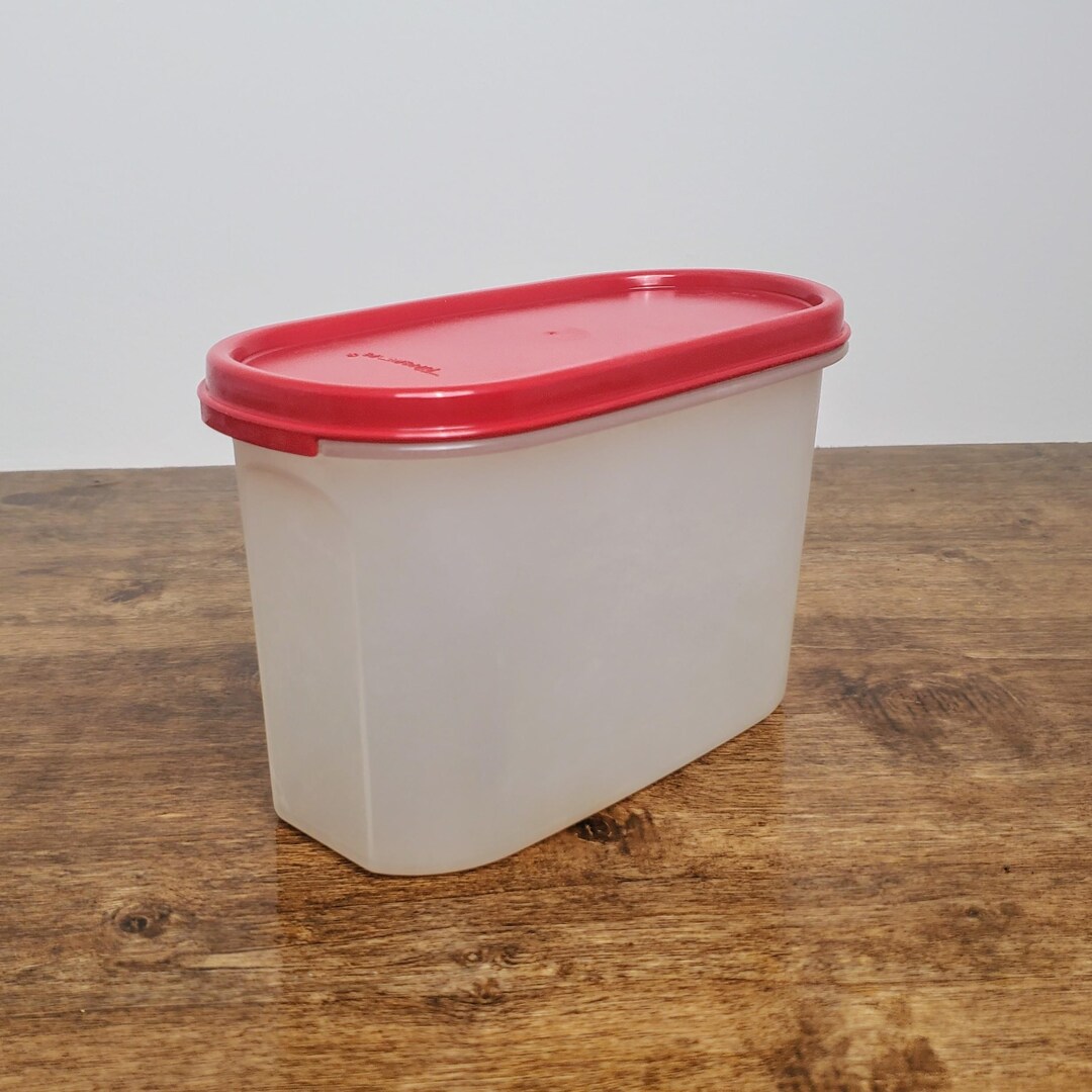 Tupperware Modular Mate 4 3/4 Cup #2 Oval Canister #1612 W/ Red Seal ...