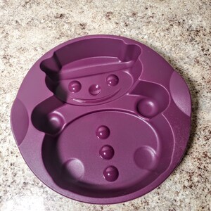 Tupperware Snowman Christmas Holiday Silicone Baking Form Mold Purple ...