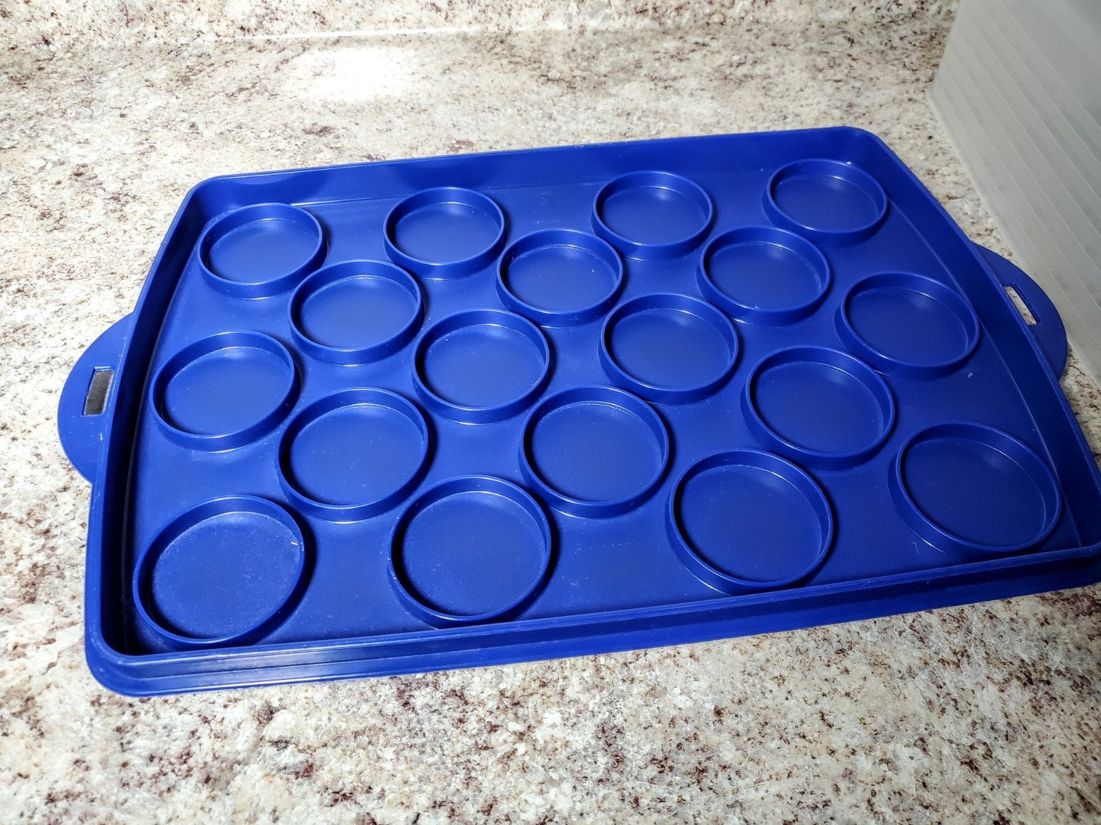Tupperware Rectangle Bake N Take Cake Cupcake Taker Carrier Blue Clear ...