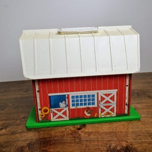 Vintage 1986 Fisher-price Little People Play Farm Barn Original (barn ...