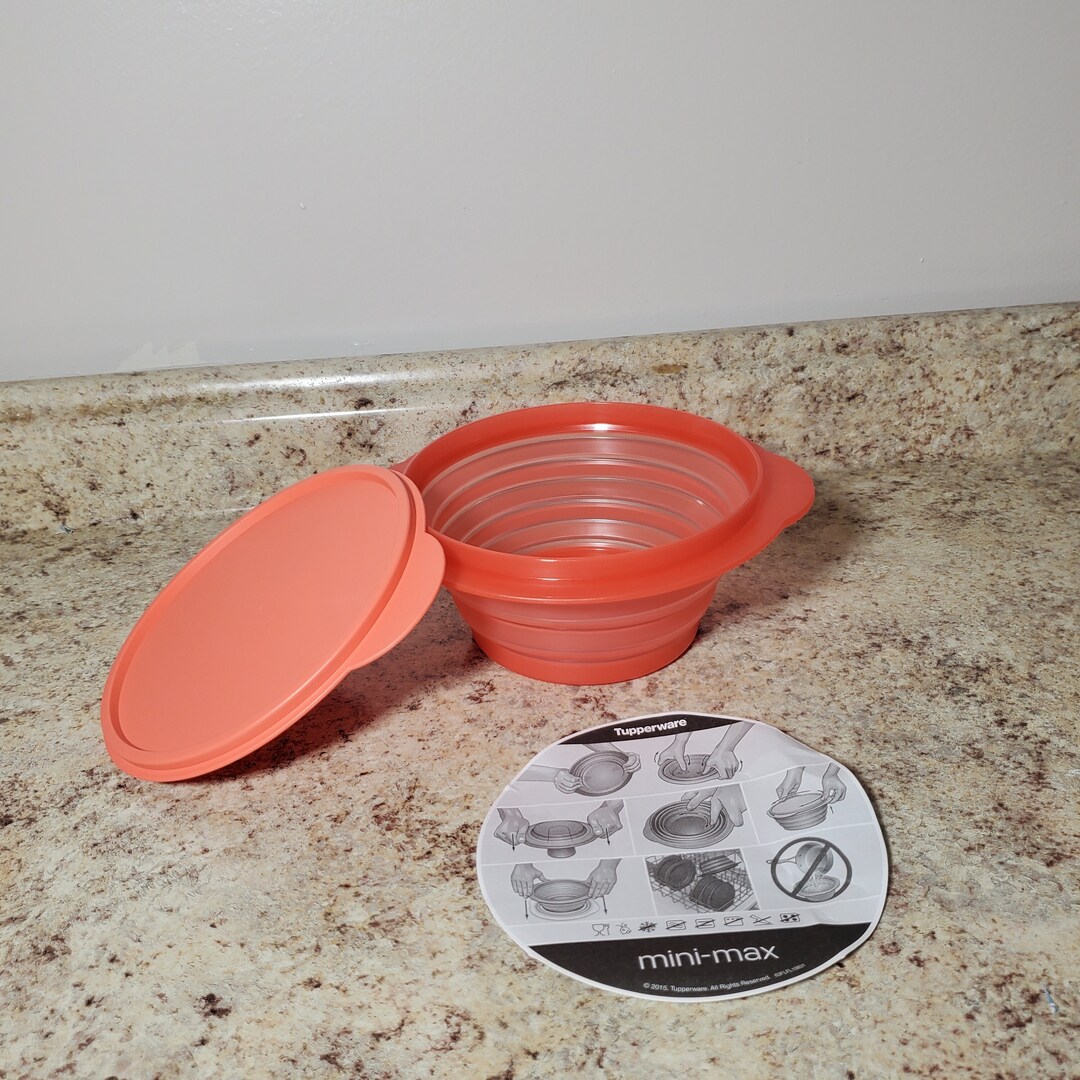 TUPPERWARE Flat Out 3 Cup 700 ML Collapsible Bowl 5452 With Seal Orange ...