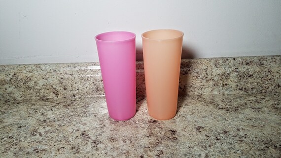 Vintage Tupperware Peach and Pink Cup 107 Juice Milk Drink - Etsy