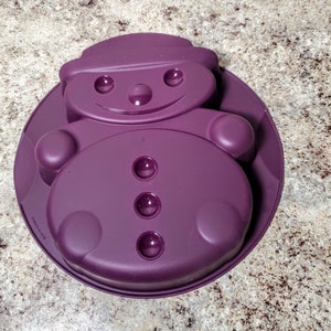 Tupperware Snowman Christmas Holiday Silicone Baking Form Mold Purple ...