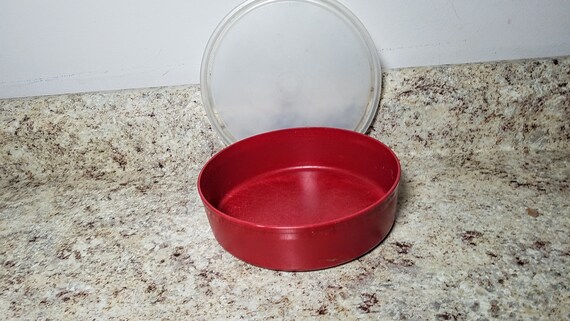 Vintage TUPPERWARE Wonder Bowl 1405 With Sheer Lid Burgundy - Etsy