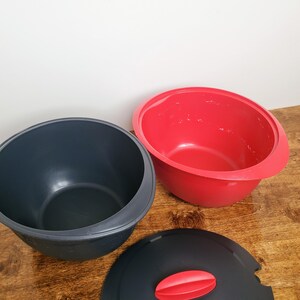 Tupperware Microwave Maroon Insulated Heat Serve & Store Bowls 4995 - Etsy