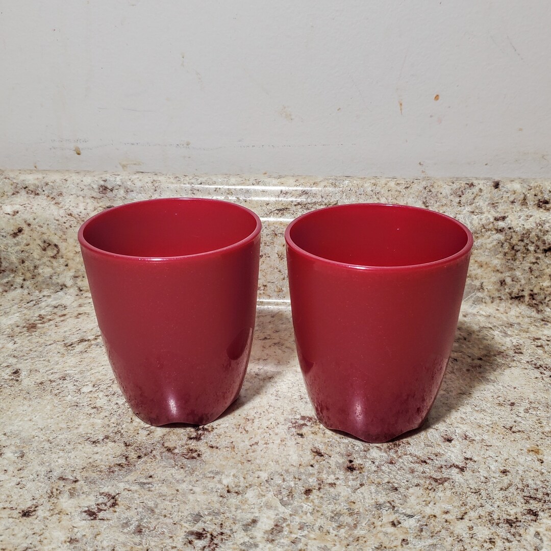 Tupperware 18oz Open House Picnic Cups Maroon Tumblers , 4793, Set of 2 ...