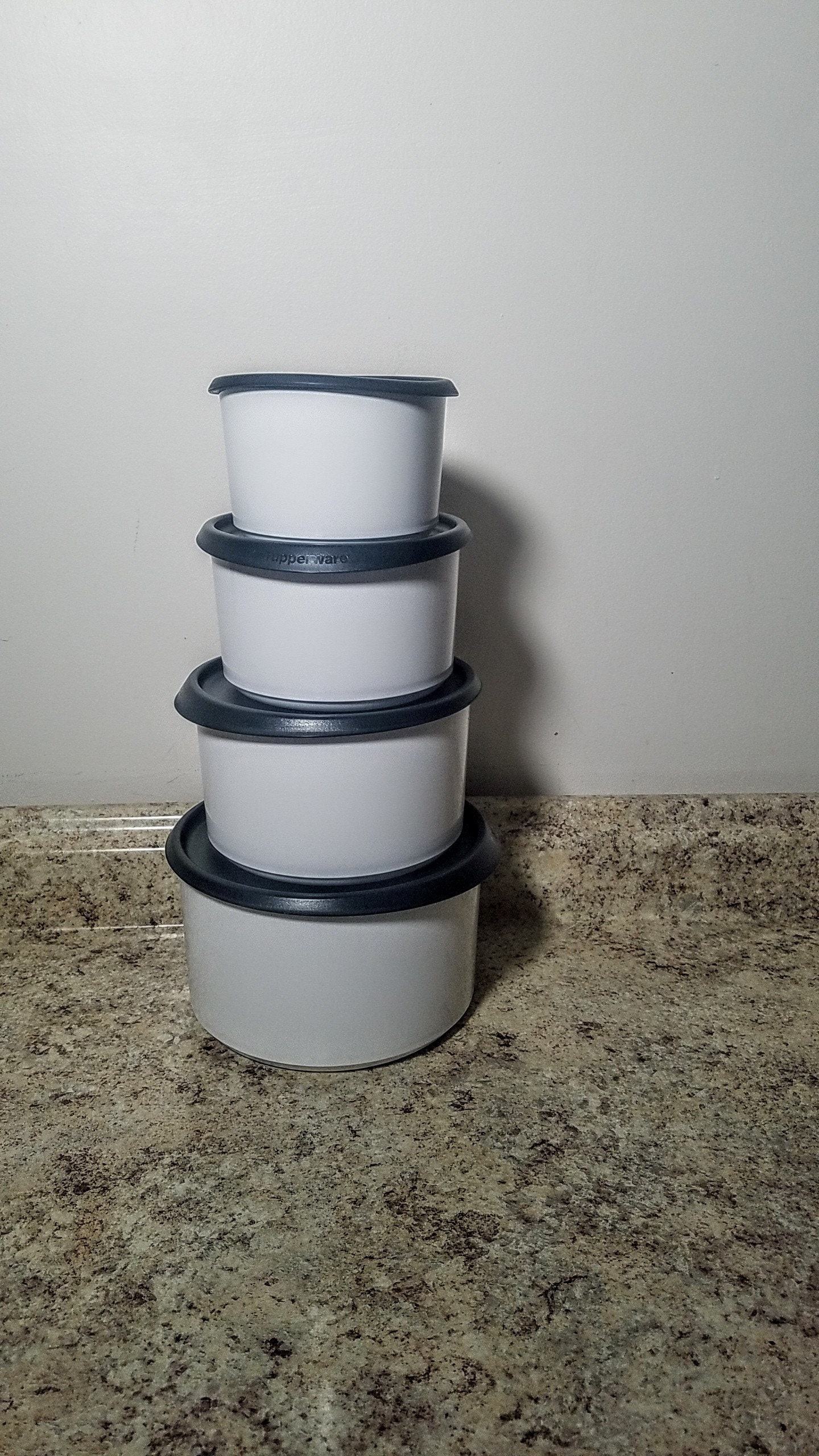 Tupperware Toppers Set 4 Stacking Canisters White W/ One Touch - Etsy
