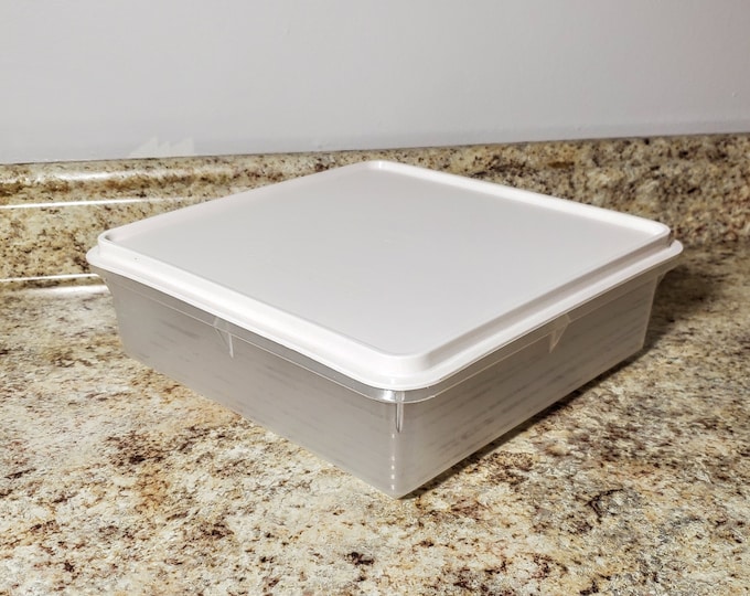 Tupperware 9 Inch SQUARE SNACK STOR Store Container Clear Container ...