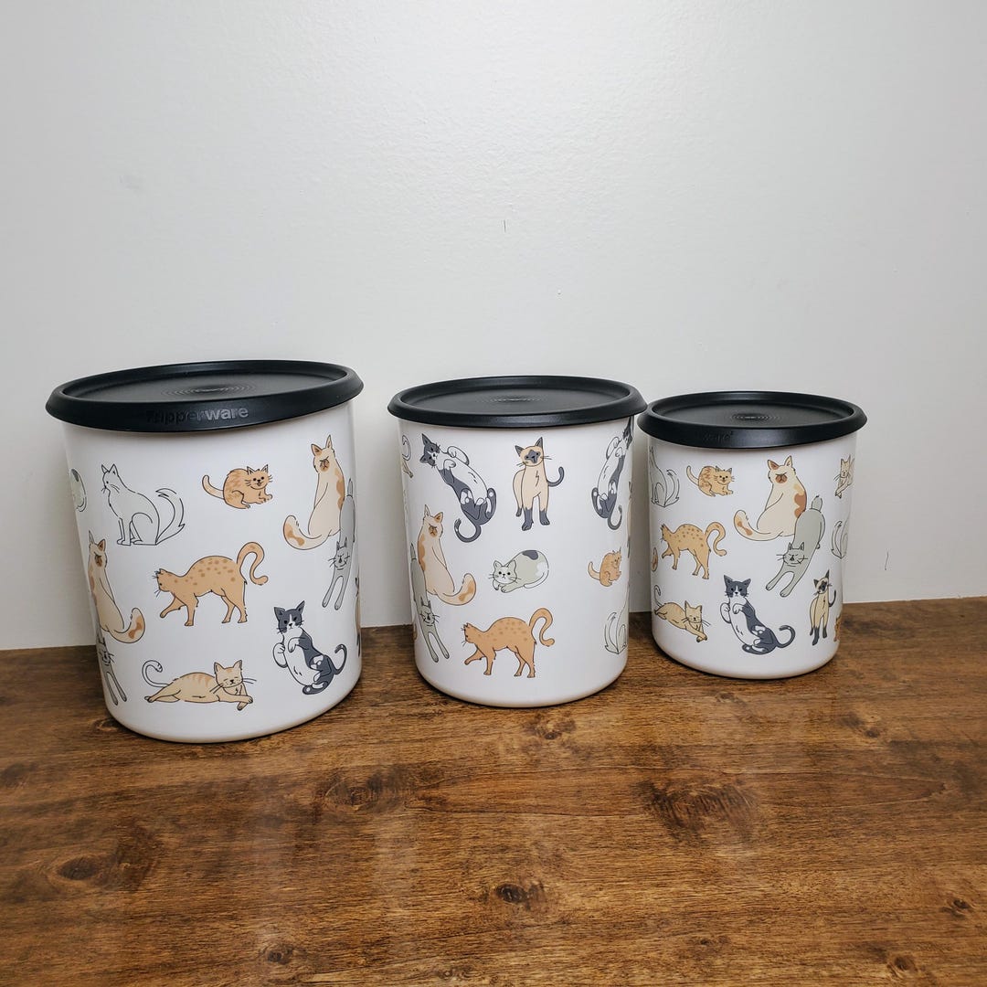 Tupperware Tupperpets One Touch Canister Set Cozy Cats 3 Piece - Etsy