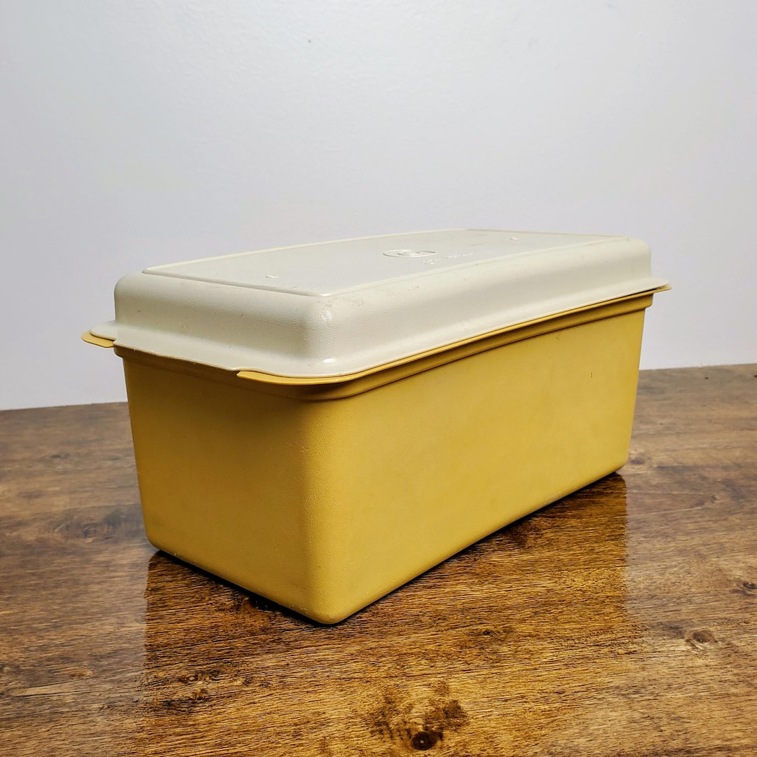 Vintage Tupperware Bread Box 171 With Lid Base 172 Harvest Gold Retro ...