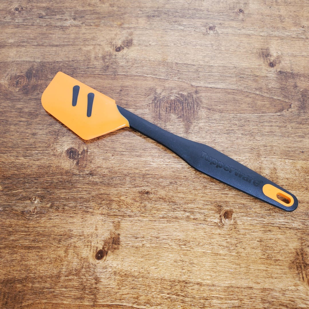 Tupperware KPT Silicone Spatula Scraper Spreader 11 1/2" Orange Black ...