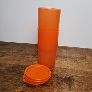 NEW Tupperware Tabletop Tumblers 12 Oz 350ml Cups Set of 2 Orange 2412 ...