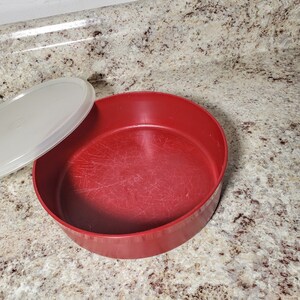 Vintage TUPPERWARE Wonder Bowl 1405 With Sheer Lid Burgundy Red ...