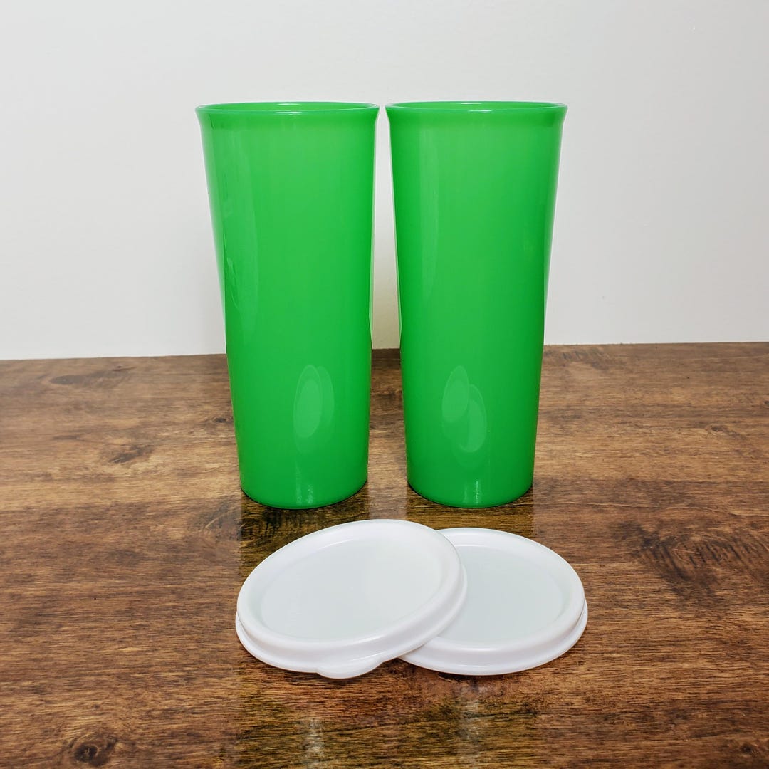 NEW Tupperware Tall Lime Green Tumblers Glasses 16 Oz #5107 Lot of 2 - Etsy