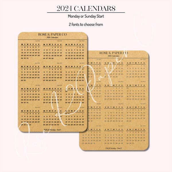 Mini Calendars - Etsy