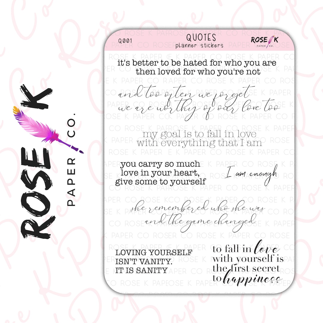 Self-love Quotes for Your Dot Grid Journal or Planner - Fonts - Clear ...