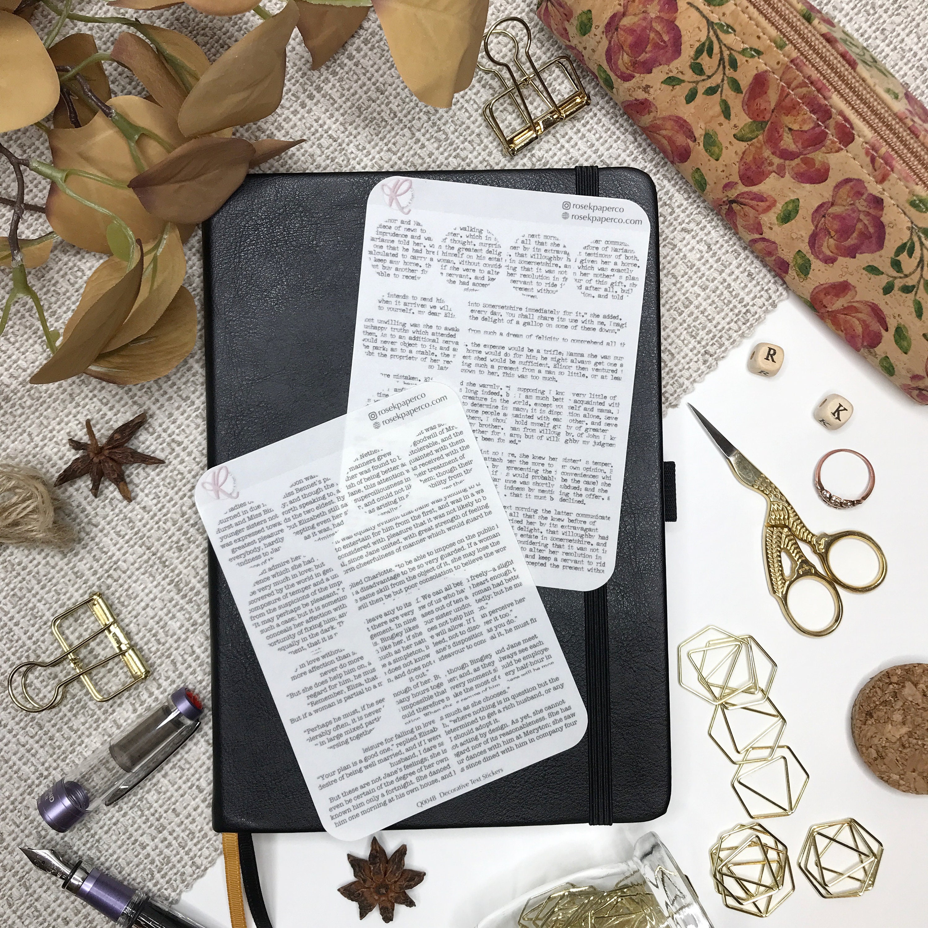 KRAFT Paper Decorative text stickers for journals planners | Etsy