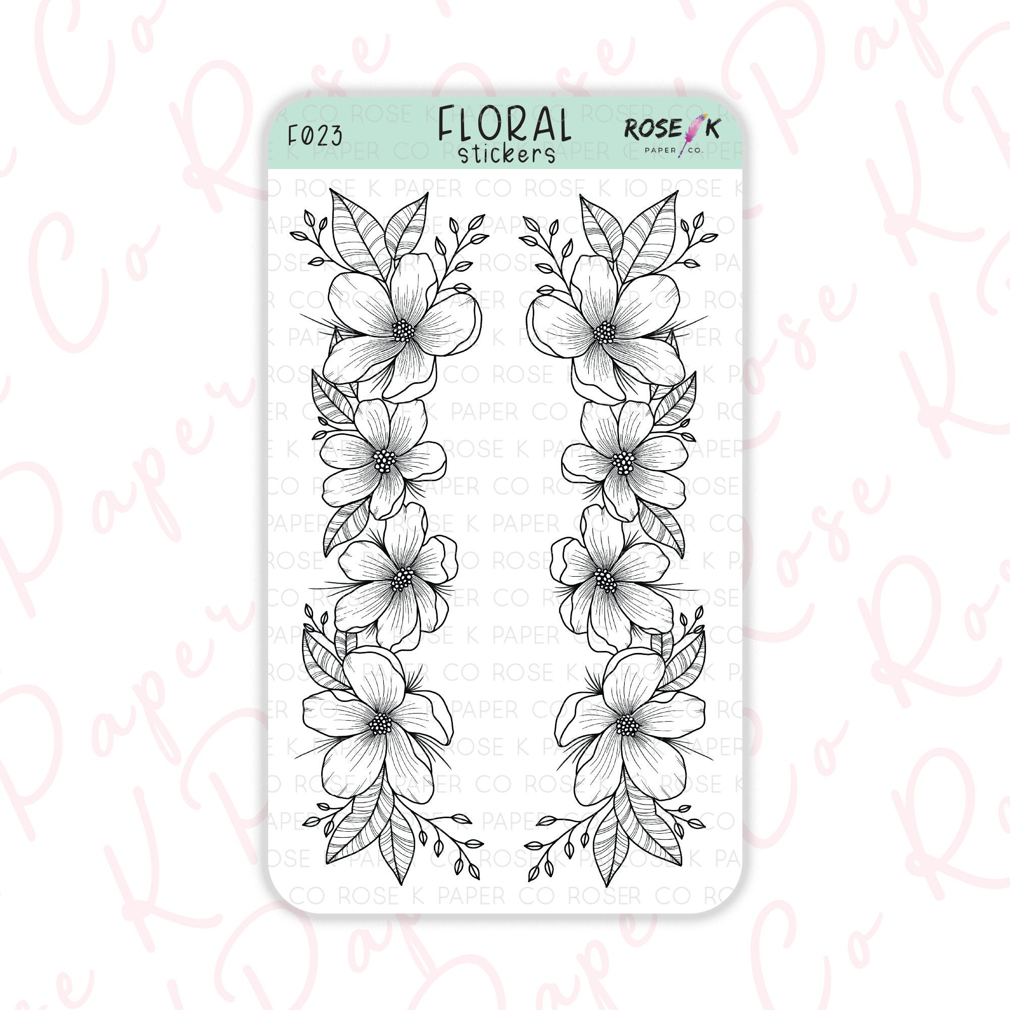 Flower Border Sticker for A5 Dot Grid Journal or Planner - Etsy