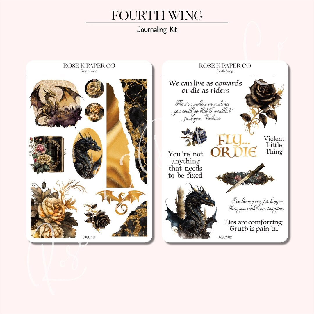 Journaling Kit - Fourth Wing | Journal Bullet Planner Sticker Kit ...