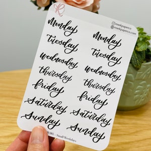 Hand Lettered Days of the Week Planner Stickers Bullet | Etsy
