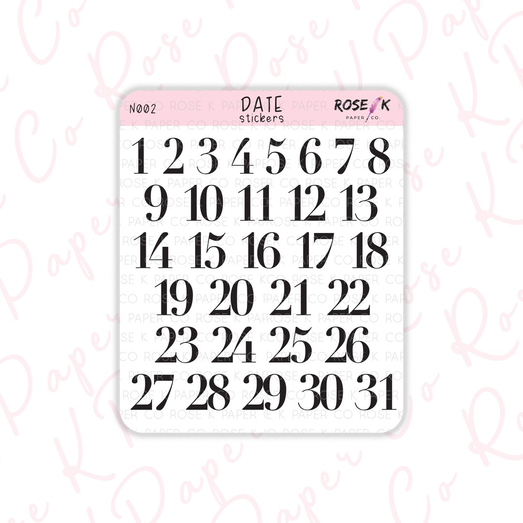 Large Date Numbers | Dot Grid Journal | Planner Stickers | Date Covers ...