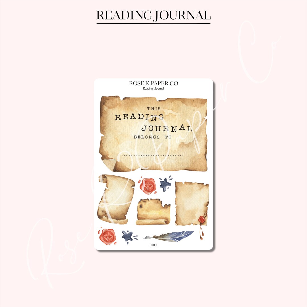Reading Journal Name Plate Decorative Stickers - Planner or Journal ...