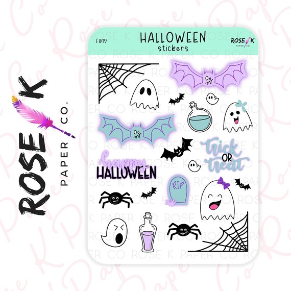 Planner Stickers Halloween Sticker Sheet Happy Planner Bullet Journal ...