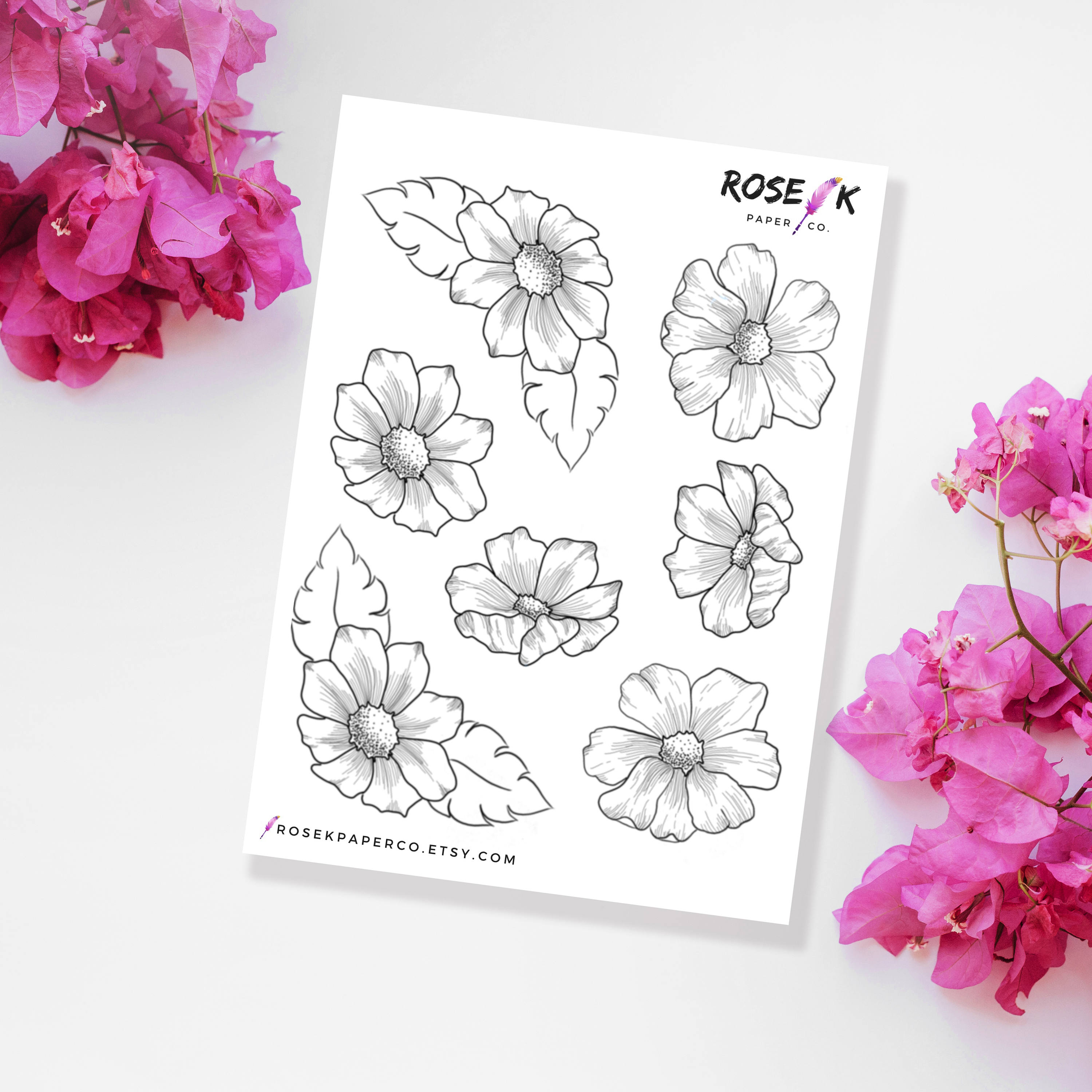 doodle stickers Flowers stickers Floral stickers Flower stickers ...