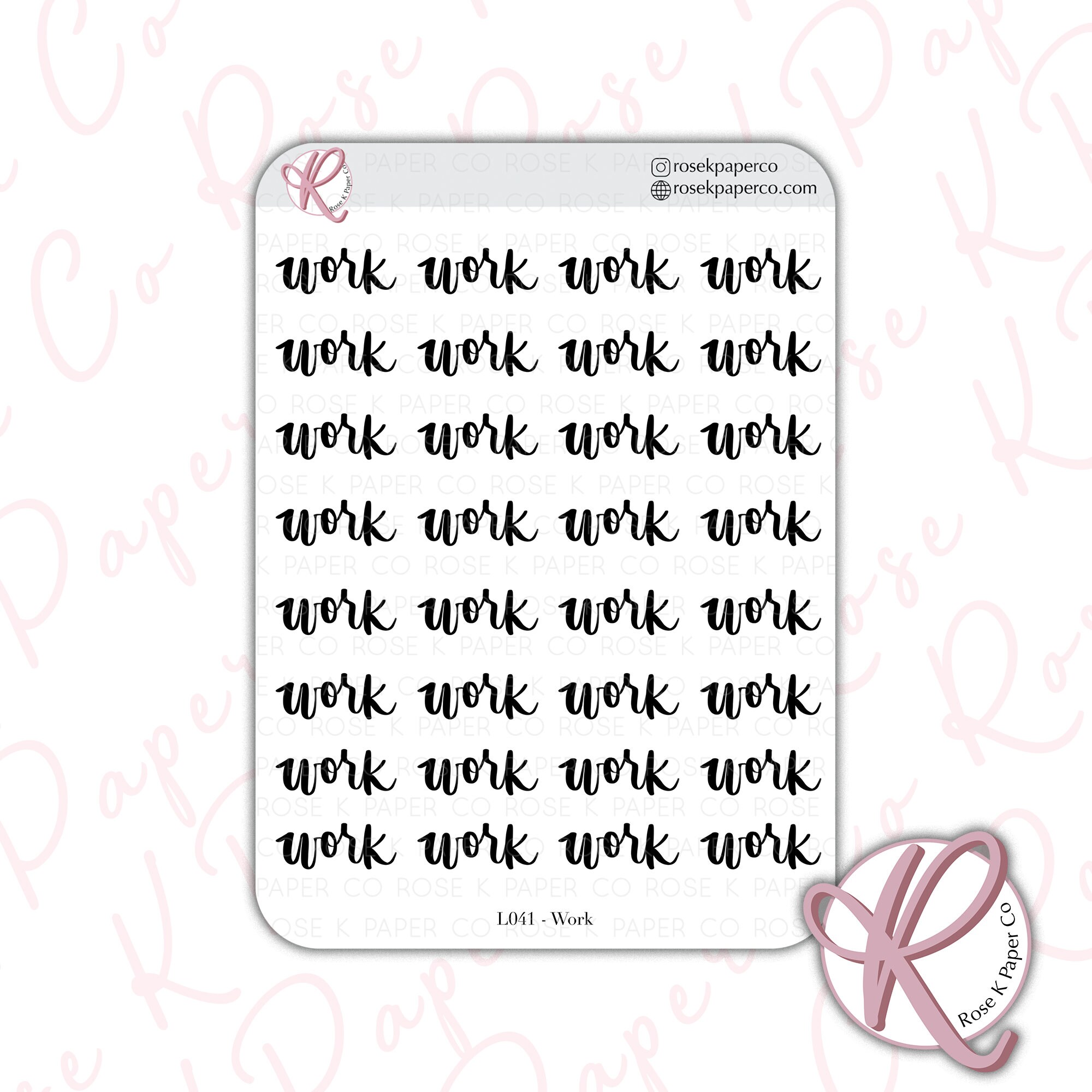 Work Script bullet journal stickers calendar stickers Planner stickers ...