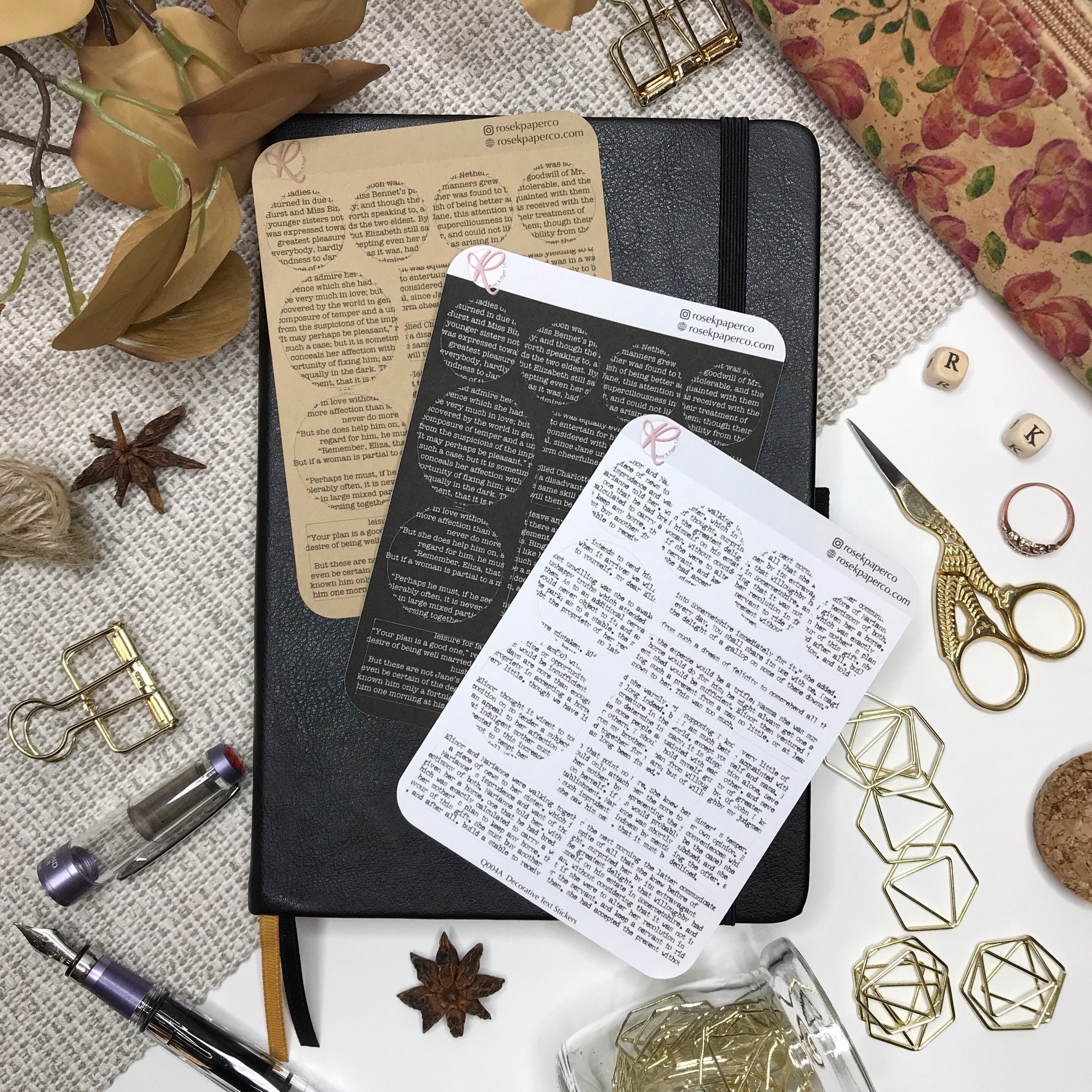 KRAFT Paper Decorative text stickers for journals planners | Etsy