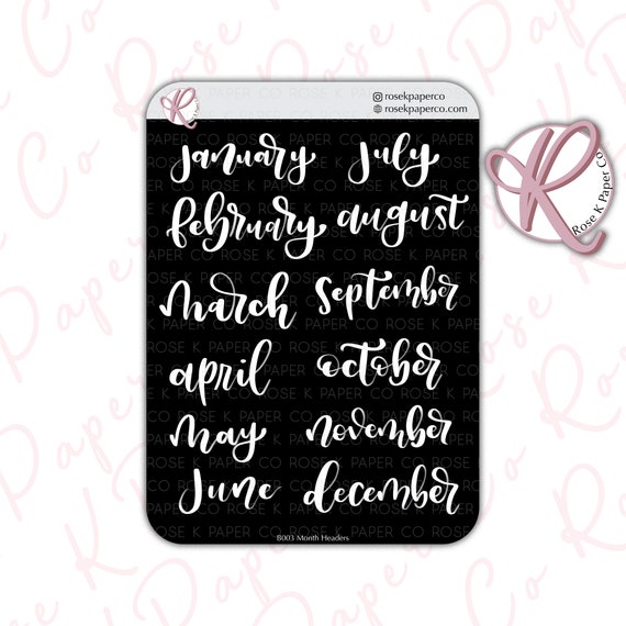 BLACK SCRIPT STICKERS on Black Paper for Blackout Notebooks - Etsy