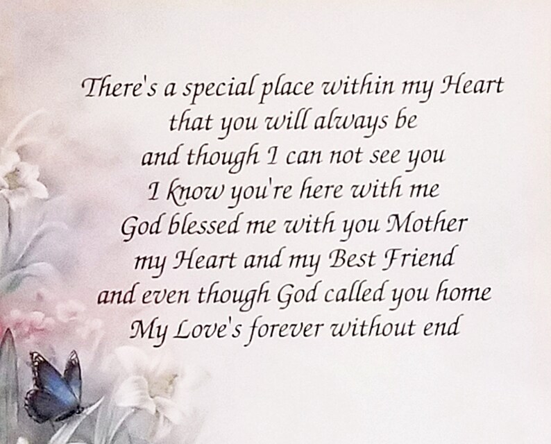 In Memory of Mother Mom Personalized Memorial Poem Picture | Etsy