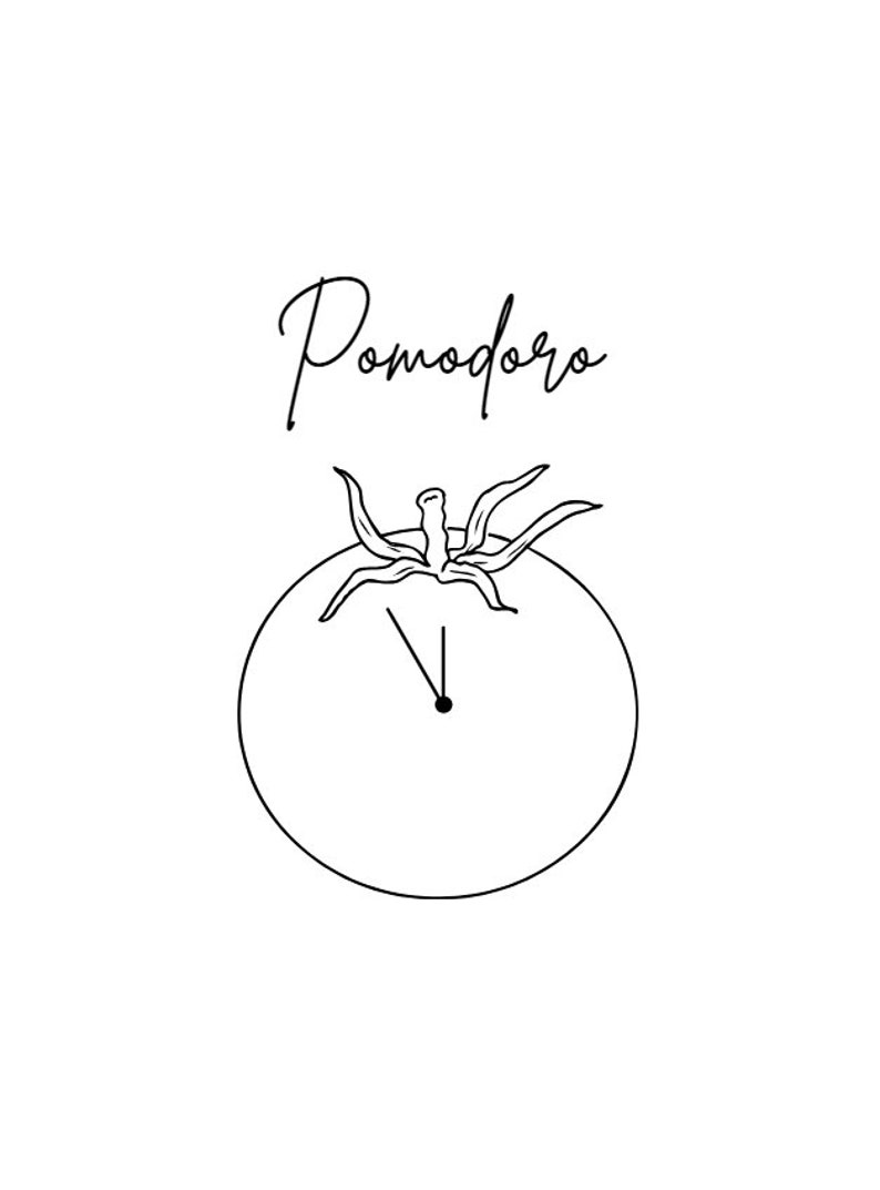 Pomodoro. Line Drawing Tomato Clock. - Digital Download Printable Art ...