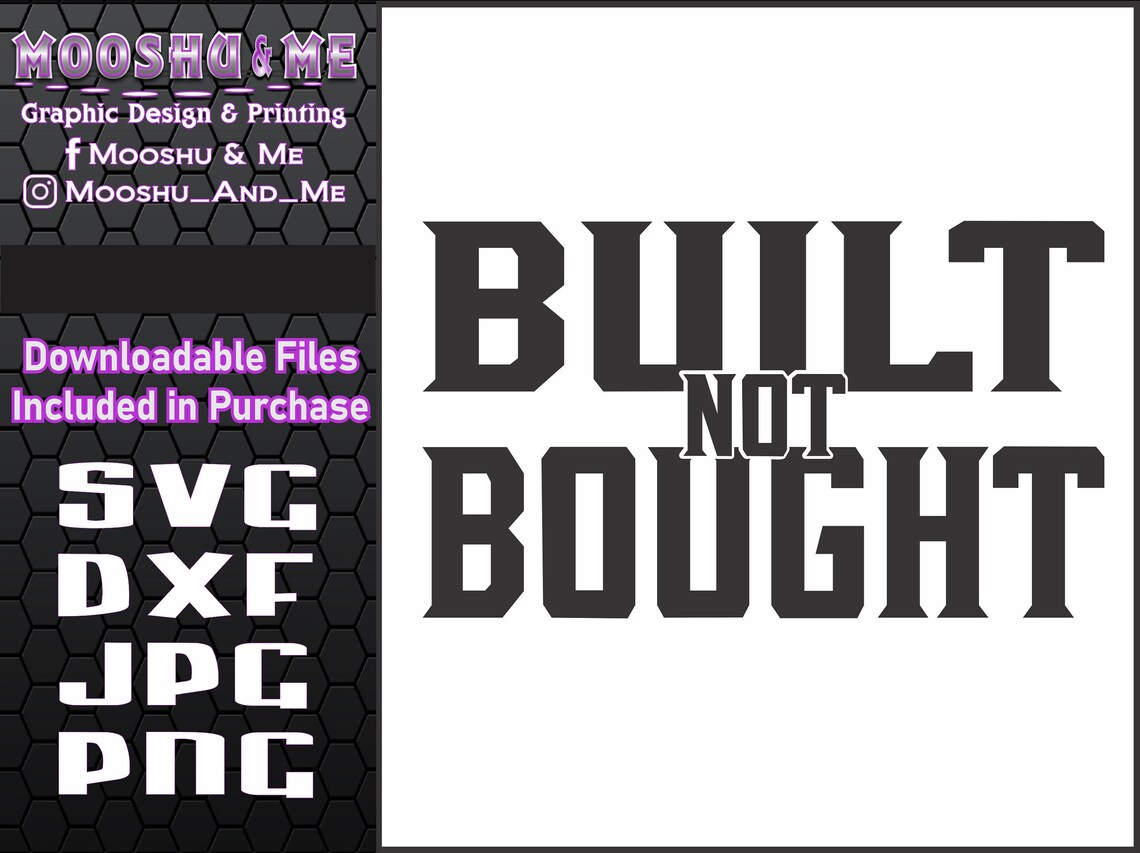 Built Not Bought SVG - Etsy