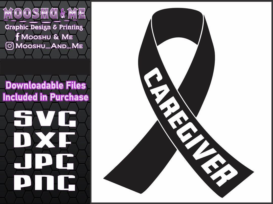 Cancer Ribbon Caregiver SVG - Etsy