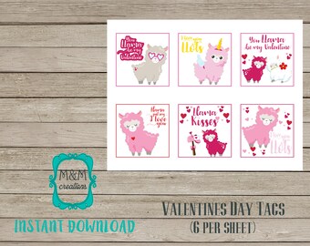 Llama Valentines Day Cards Printable Pastel & Floral Llama Kids ...