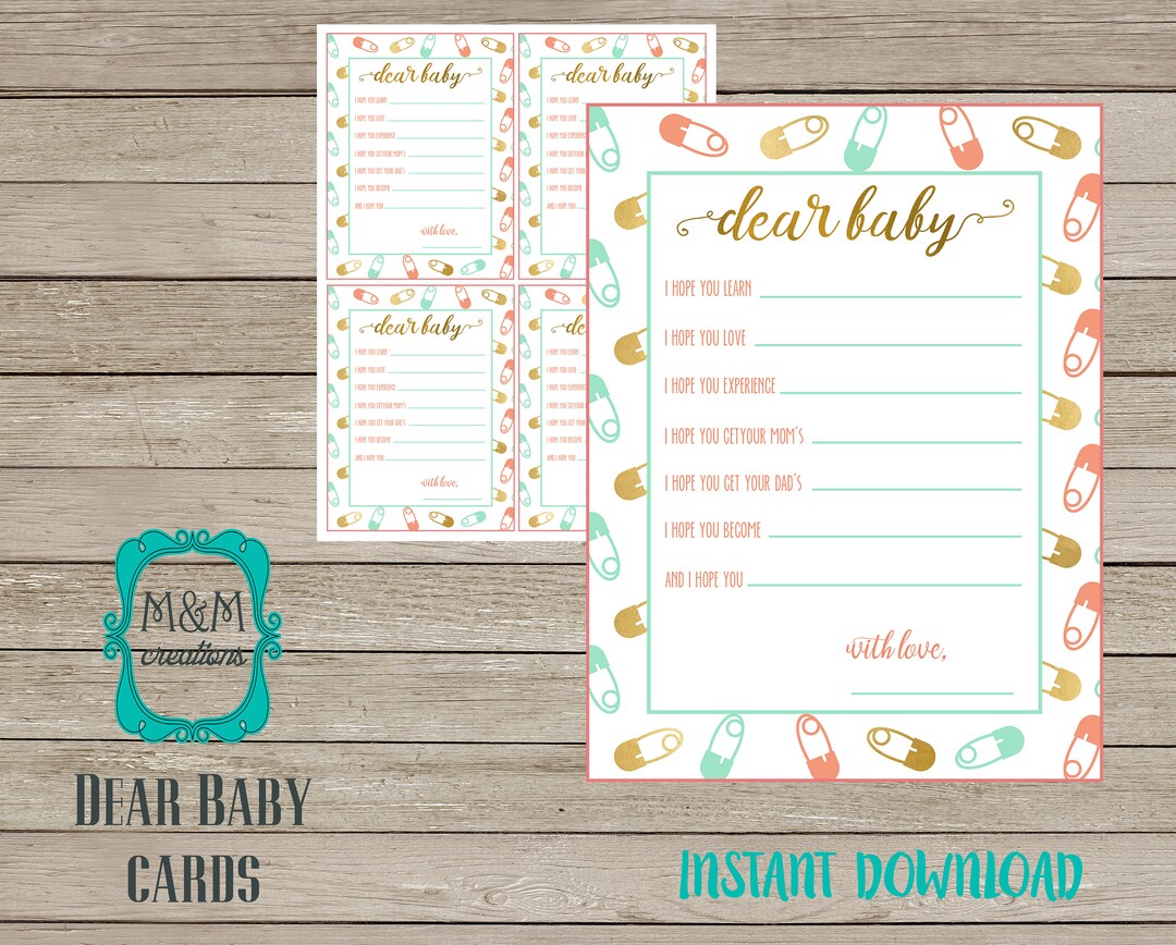 DEAR BABY CARDS - Baby Shower Wishes for Baby - Etsy