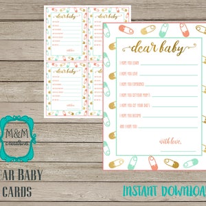 DEAR BABY CARDS - Baby Shower Wishes for Baby - Etsy