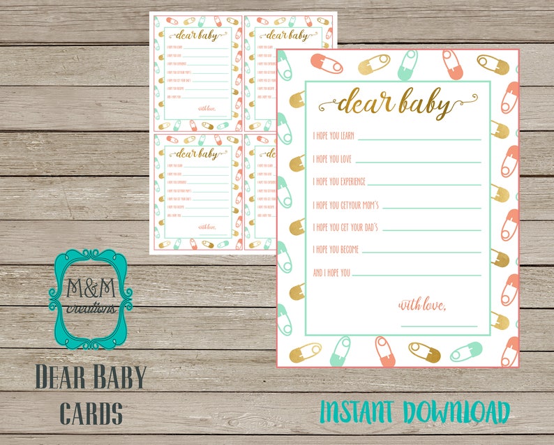 DEAR BABY CARDS - Baby Shower Wishes for Baby - Etsy