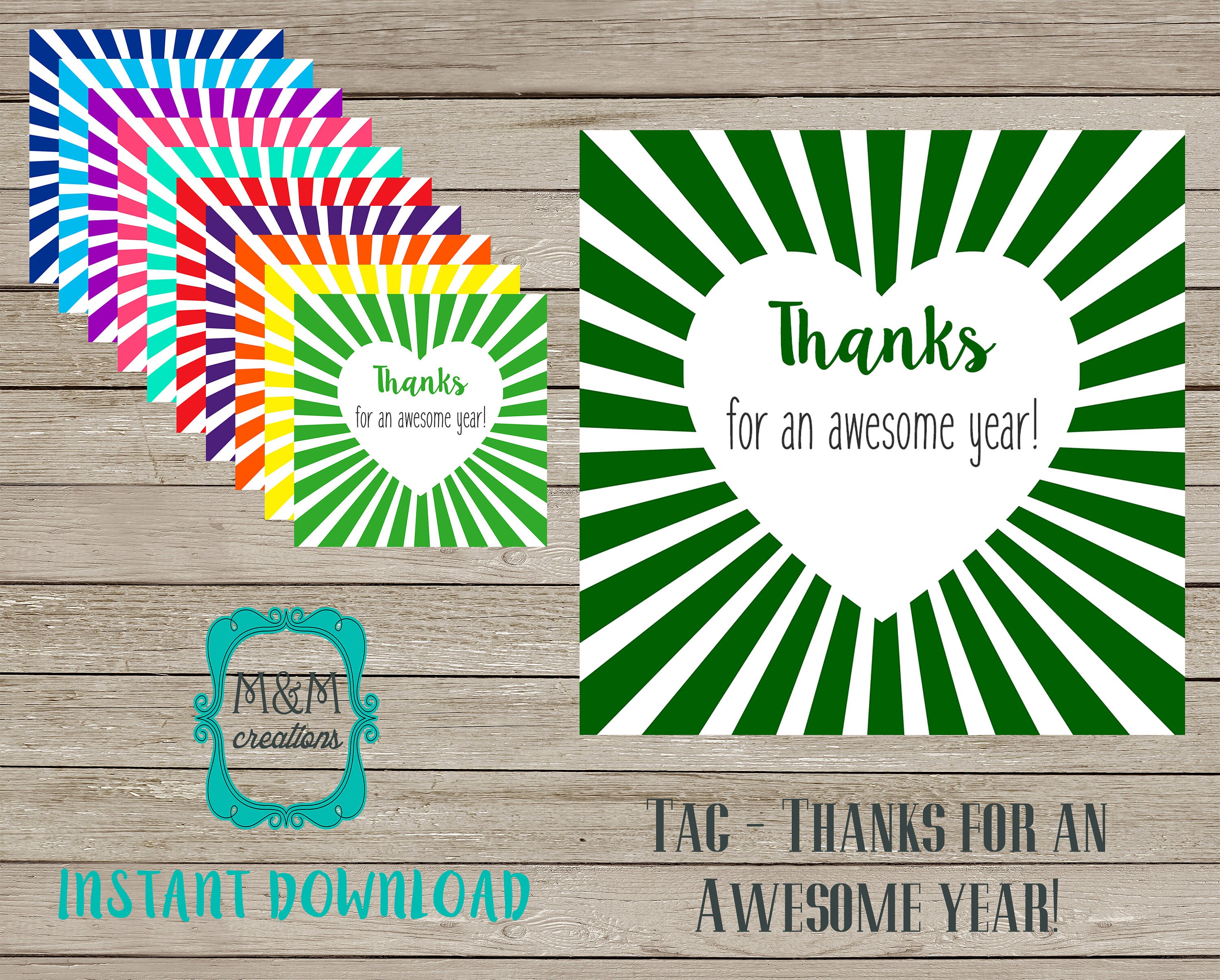 EDITABLE SUMMER Tag - Thanks for an Awesome Year! - Etsy
