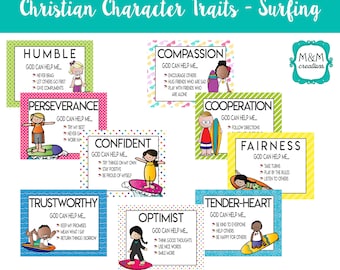 Christian Character Trait Certificates/awards - Surfing Theme - Etsy