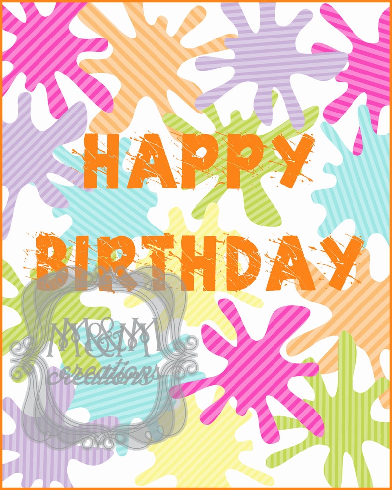 BIRTHDAY POSTER - PAINT Splatter - Etsy