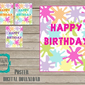 BIRTHDAY POSTER - PAINT Splatter - Etsy